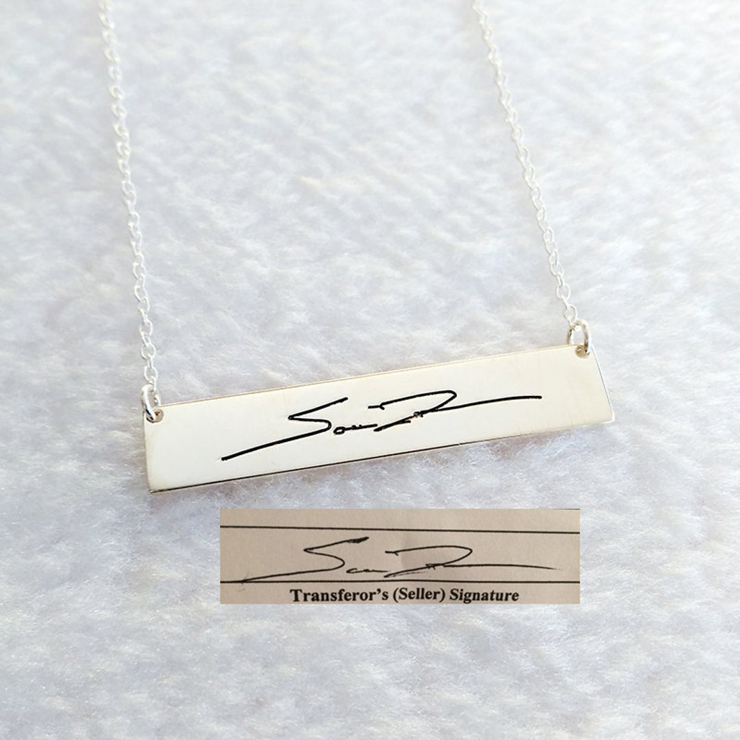 Signature Necklace Silver,personalized Silver Handwritting Necklace ...