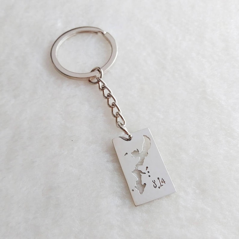 Okinawa Map Shaped Keychainpersonalized Map Keychaincustom - Etsy