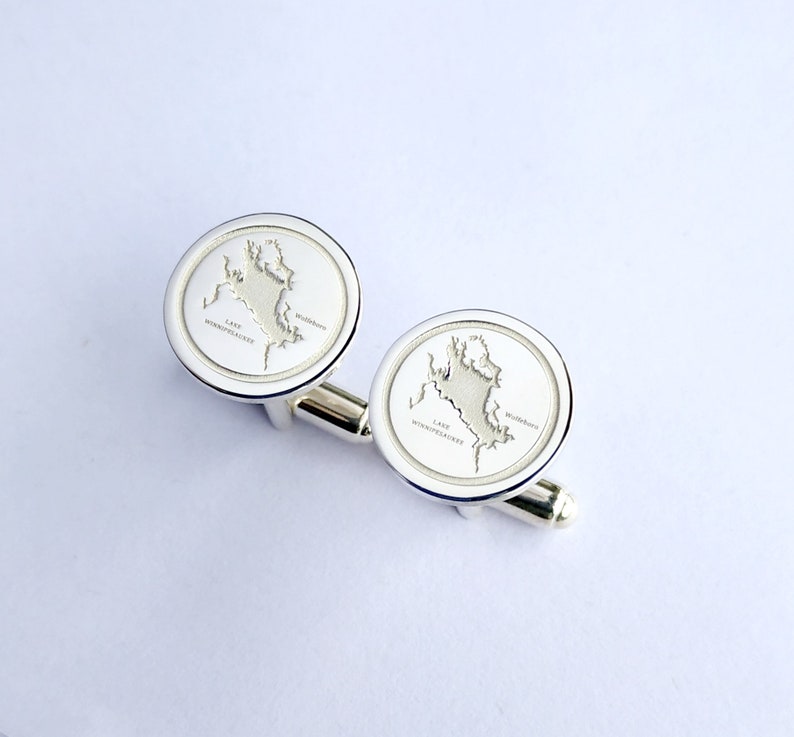 Custom Lake Cufflinks,lake Winnipesaukee Cufflinks,lake Map Cufflinks ...