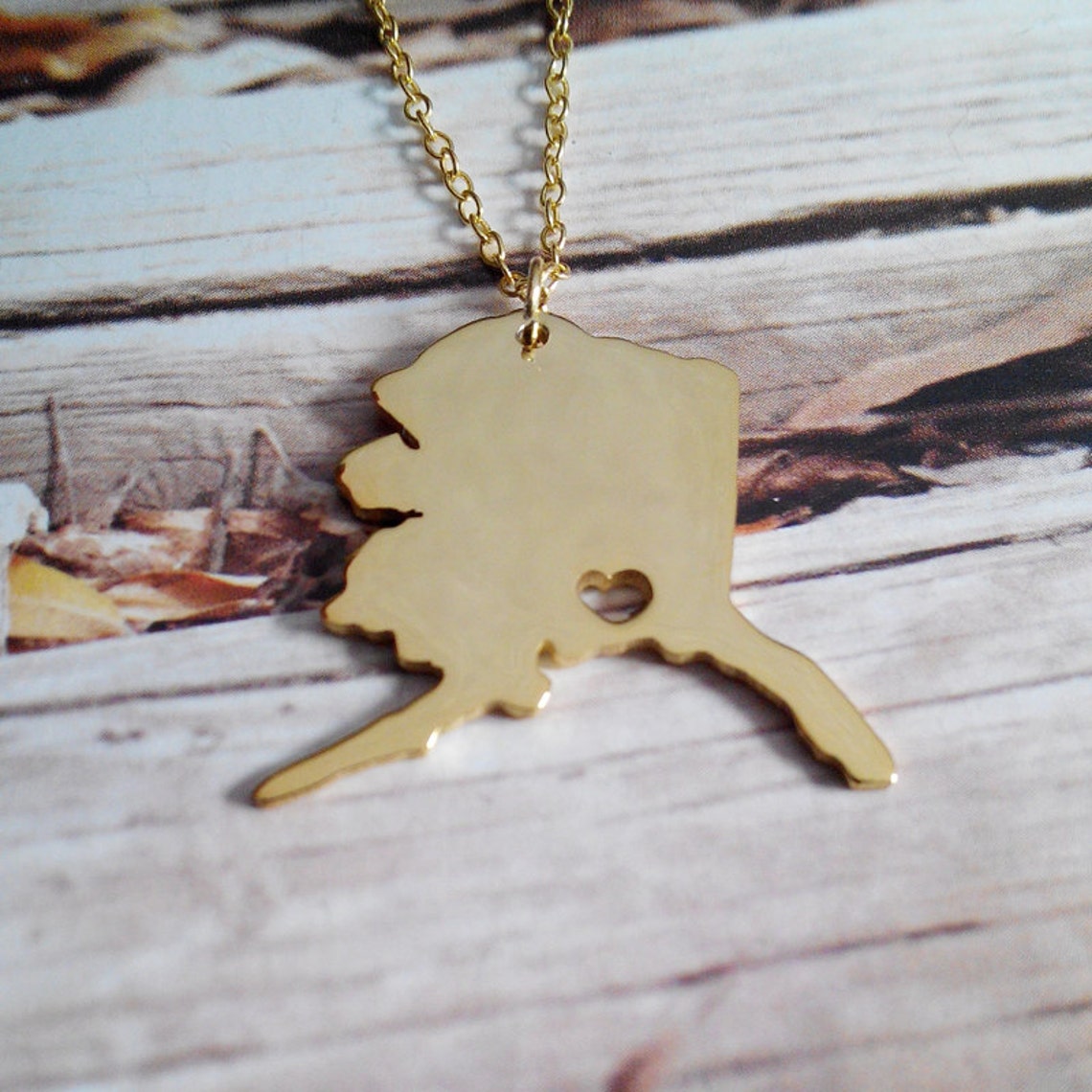 Alaska State Necklaceak State Charm Necklacealaska State - Etsy
