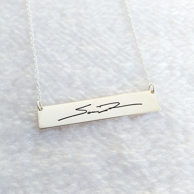 Signature Necklace Silver,personalized Silver Handwritting Necklace ...