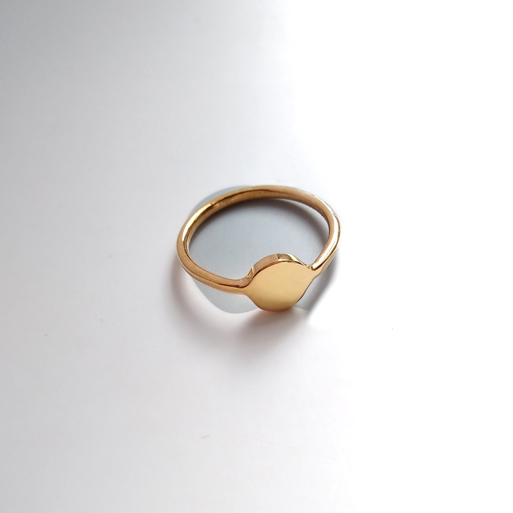 Personalized Initial Circle Ring,circle Disc Ring,one Letter Ring ...