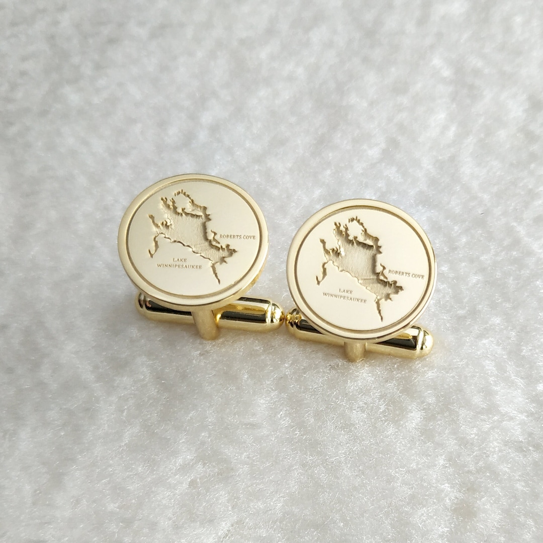 Custom Lake Cufflinks,lake Winnipesaukee Cufflinks,lake Map Cufflinks ...