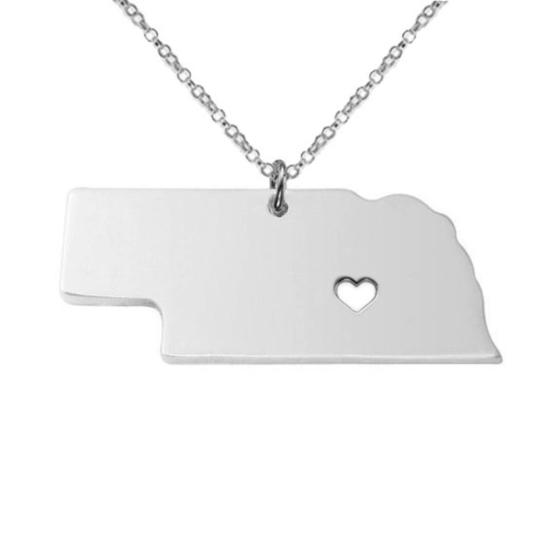 NE State Necklace,nebraska State Necklace,nebraska State Charm Necklace ...