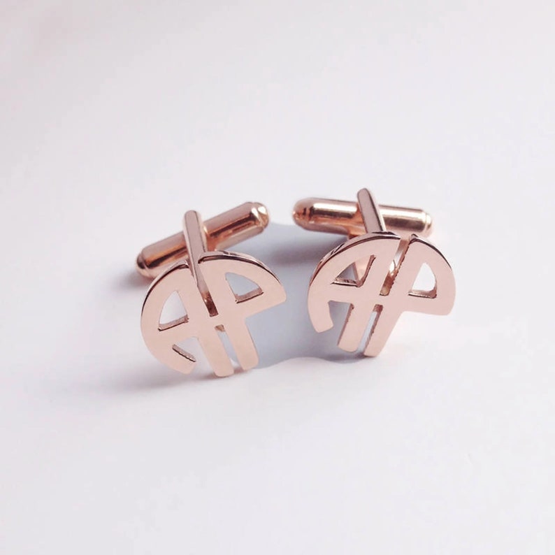 Three Initials Monogram Cufflinks,personalized Wedding Cufflinks ...