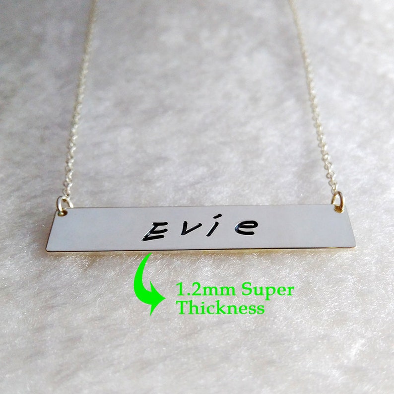 Sterling Silver Signature Necklacehandwritting Bar | Etsy