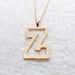 Custom Outline Letter Z Necklacegold Outline - Etsy
