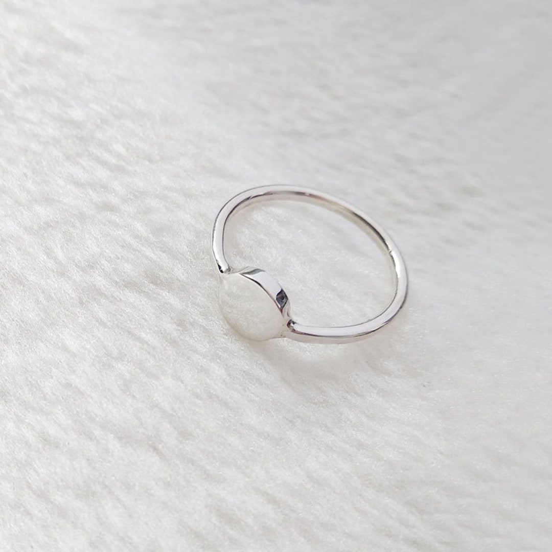 Circle Disc Ring,one Letter Ring,personalized Initial Circle Ring ...