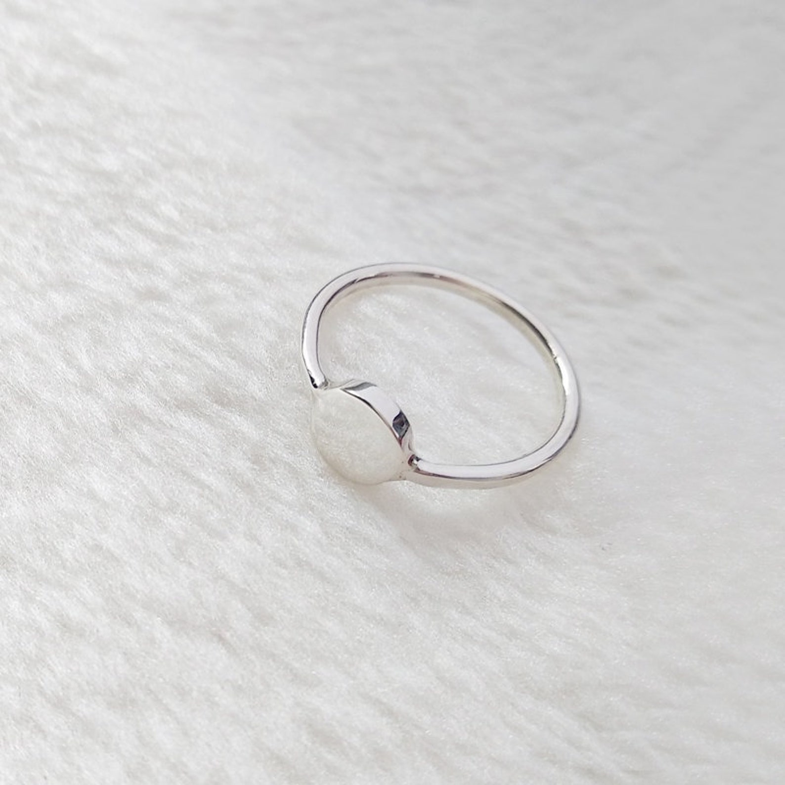 Circle Disc Ring,one Letter Ring,personalized Initial Circle Ring ...