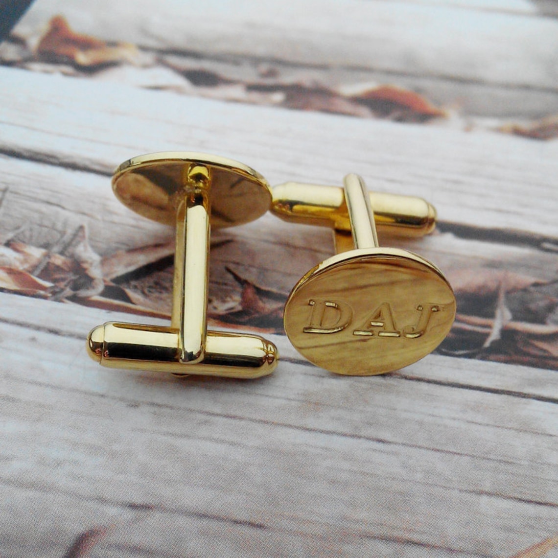 Gold Men Cufflinks,groom Wedding Gift,engraved Monogram Cufflinks,gift ...