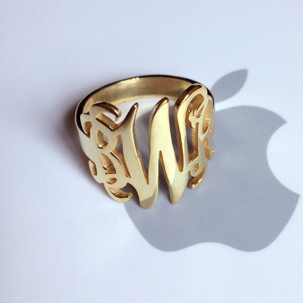 Monogram Ring - Etsy