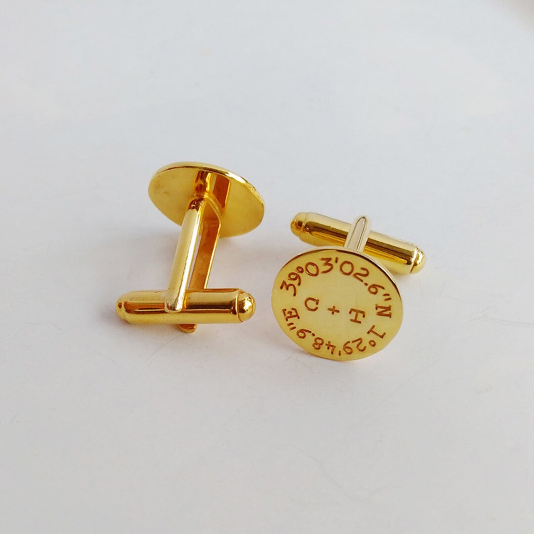 Coordinate Date Initials Cufflinks,personalized Wedding Cufflinks,groom ...