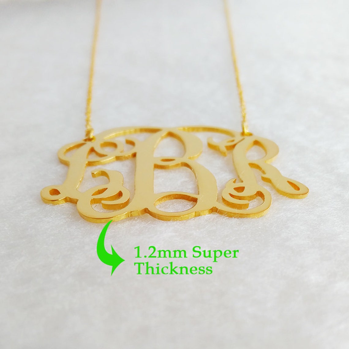 Plated Monogram Necklace,3 Initial Monogram Necklace,gold Personalized ...
