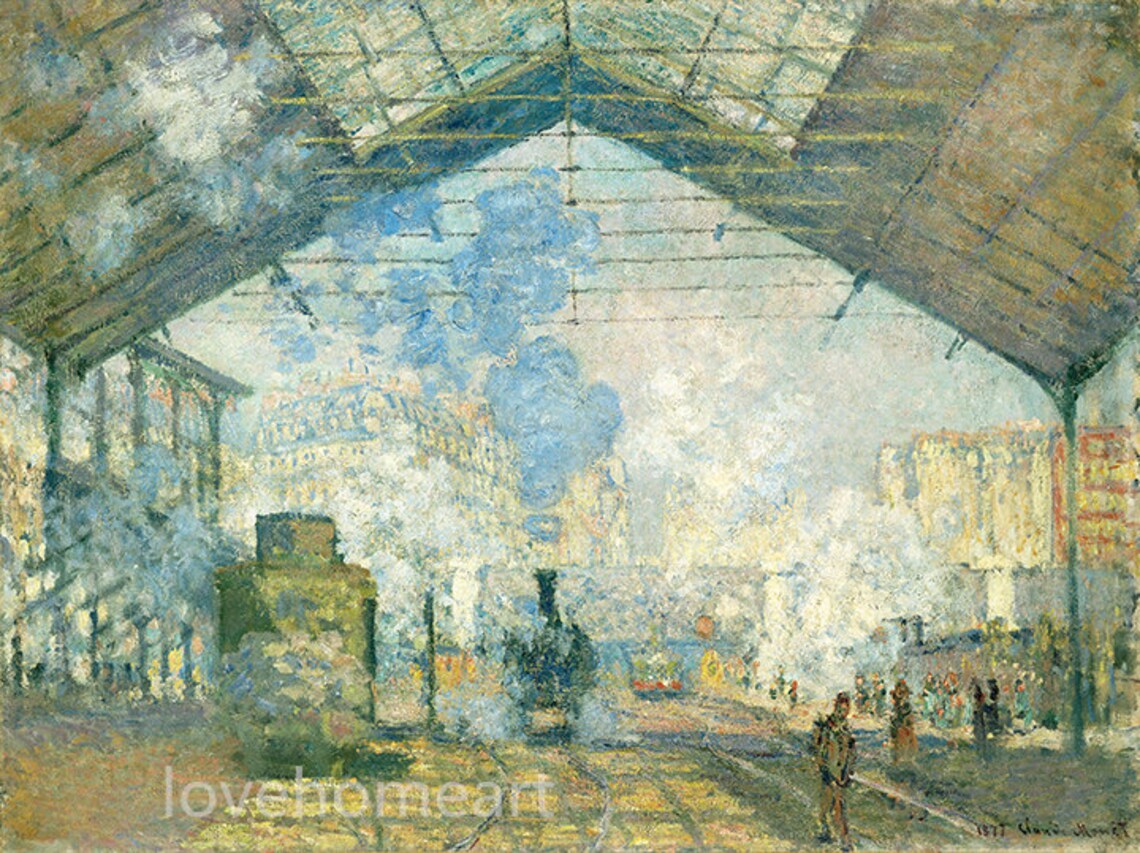 100% Handpainted Claude Monet Saint Lazare Train Station, Paris Art Oil ...