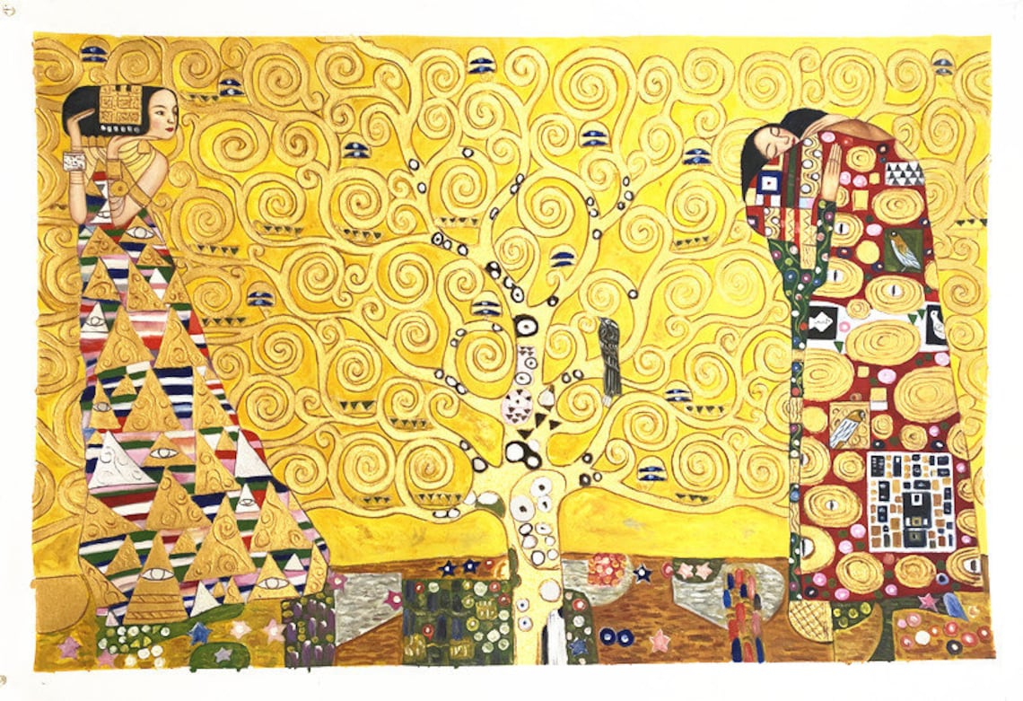 Handpainted Gustav Klimt Oil Painting Reproduction Golden Edition the ...