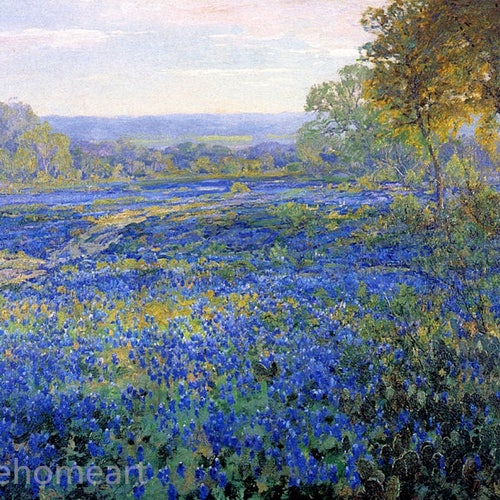 Handpainted Bluebonnet Scene by Julian Onderdonk Landscape Oil | Etsy