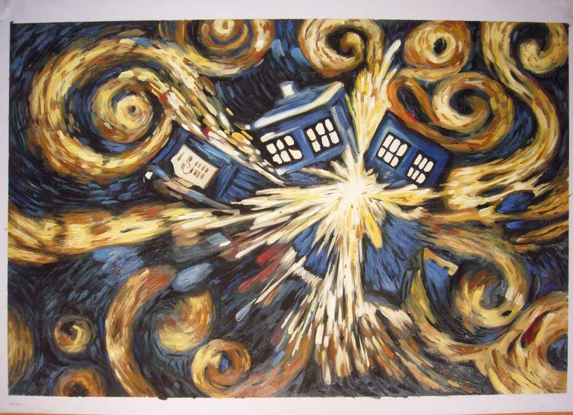 100%handpainted Doctor Who Exploding Tardis blue Box - Etsy