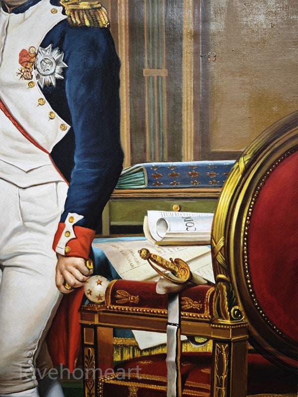 Handpainted the Emperor Napoleon in His Study at the Tuileries, 1812 by ...