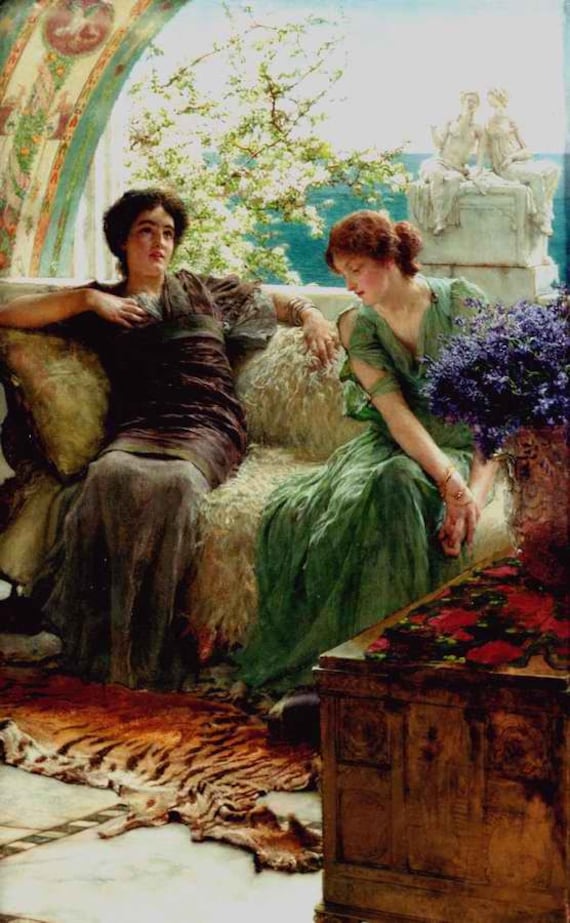 Handpainted Sir Lawrence Alma Tadema Unwelcome Confidences Oil | Etsy