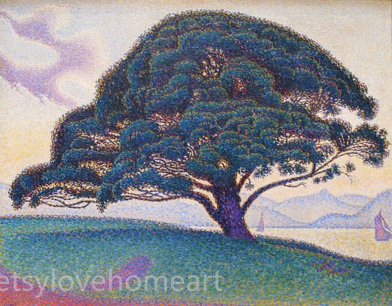 Handpainted Paul Signac the Bonaventure Pine by Paul Signac High ...