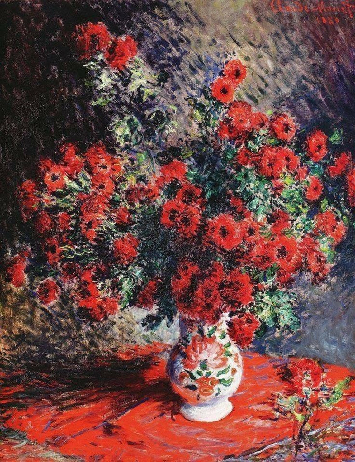 Red Chrysanthemums Vincent Van Gogh High Quality - Etsy