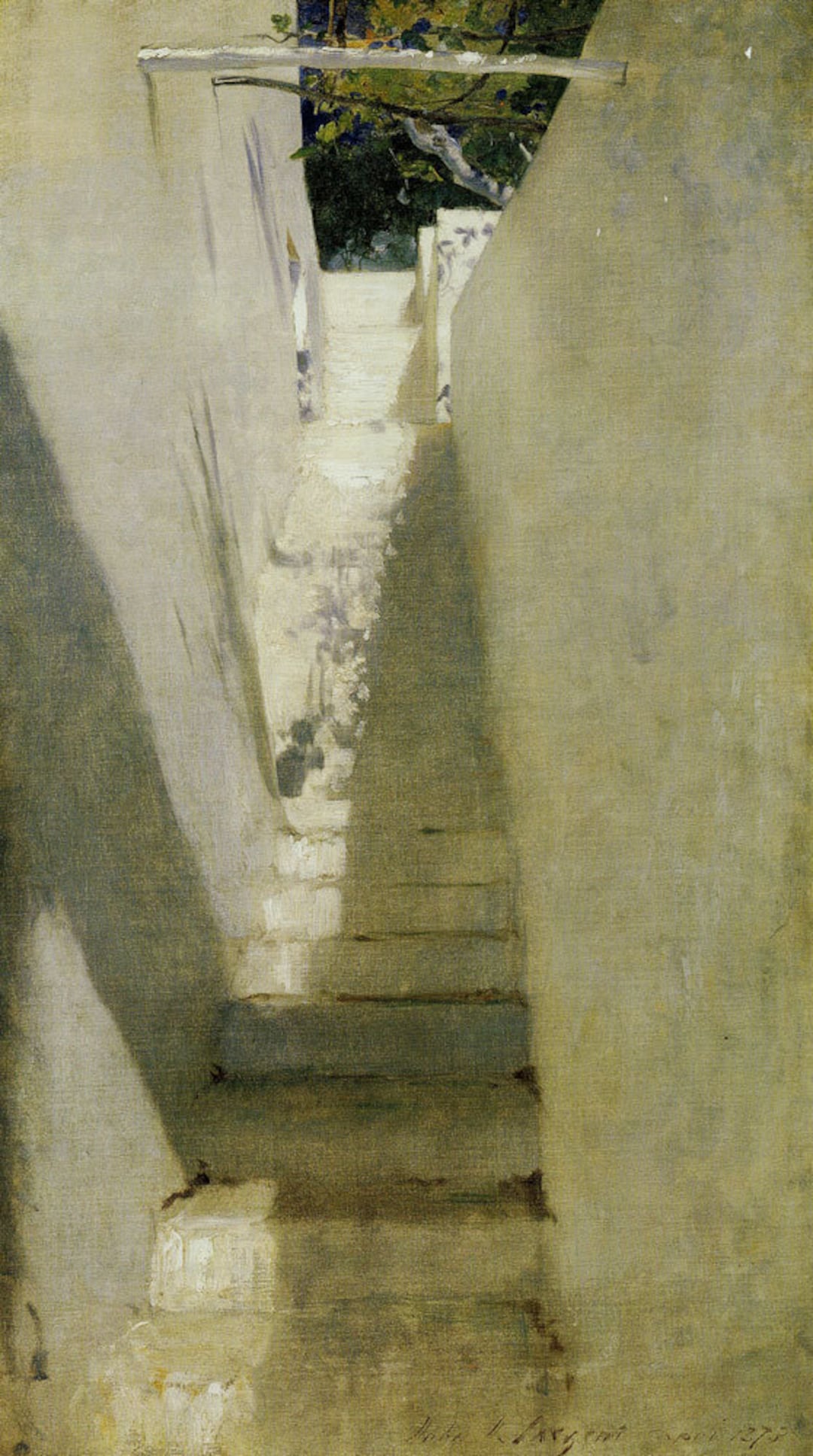 Staircase in Capri- John Singer Sargent Hand-painted Oil Painting ...