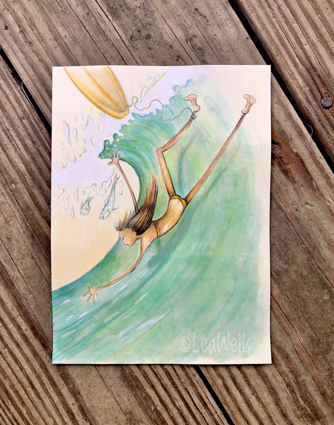 Original Art by Lea Wells - It Will Probably Be Alright - 5 1/2 X 7 1/2 ...