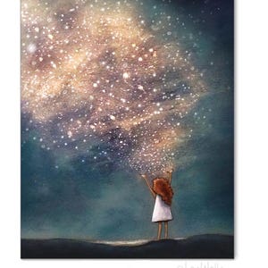 Star Girl Art Print by Lea Wells - Etsy