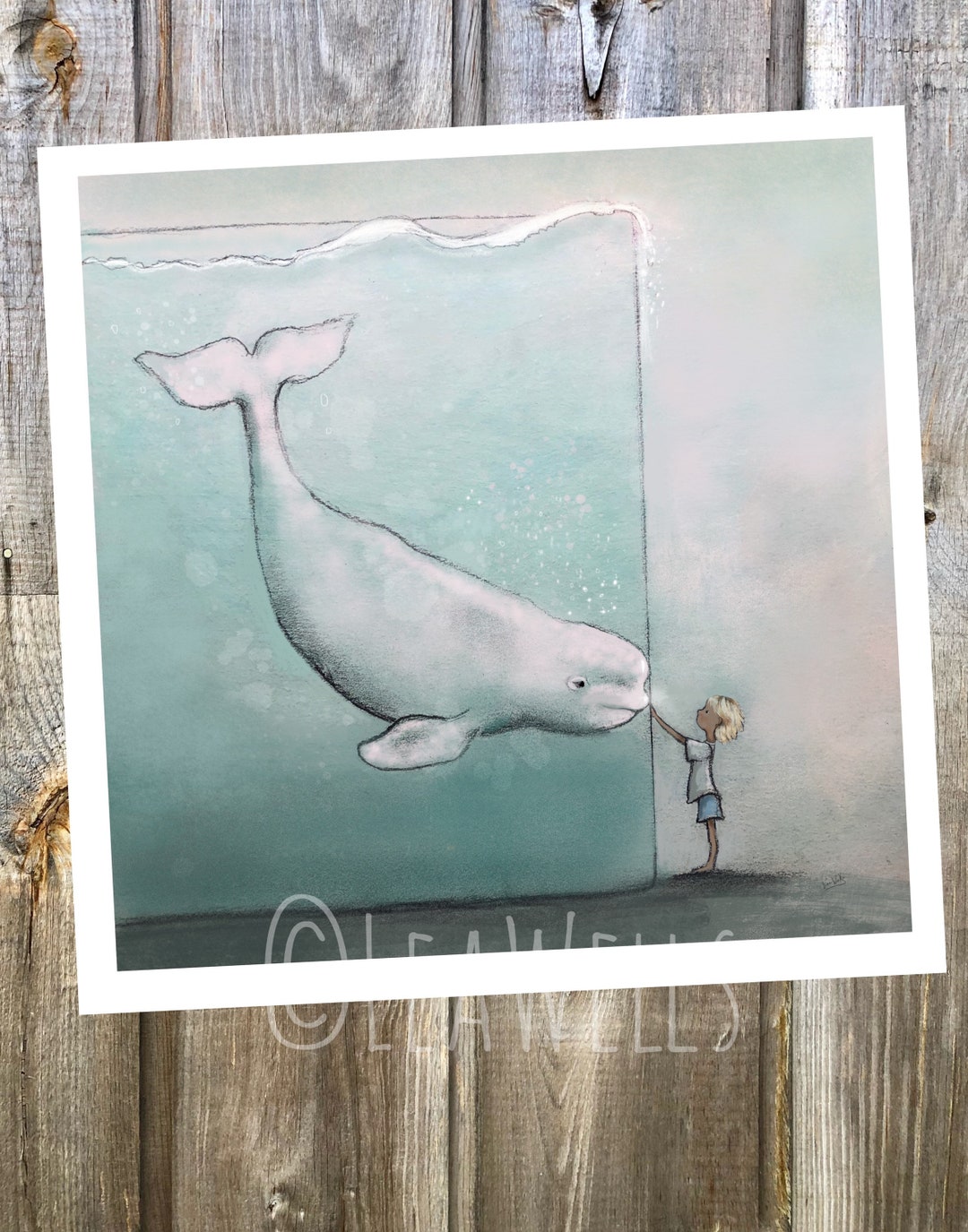 Whale and Child Art Print - Etsy