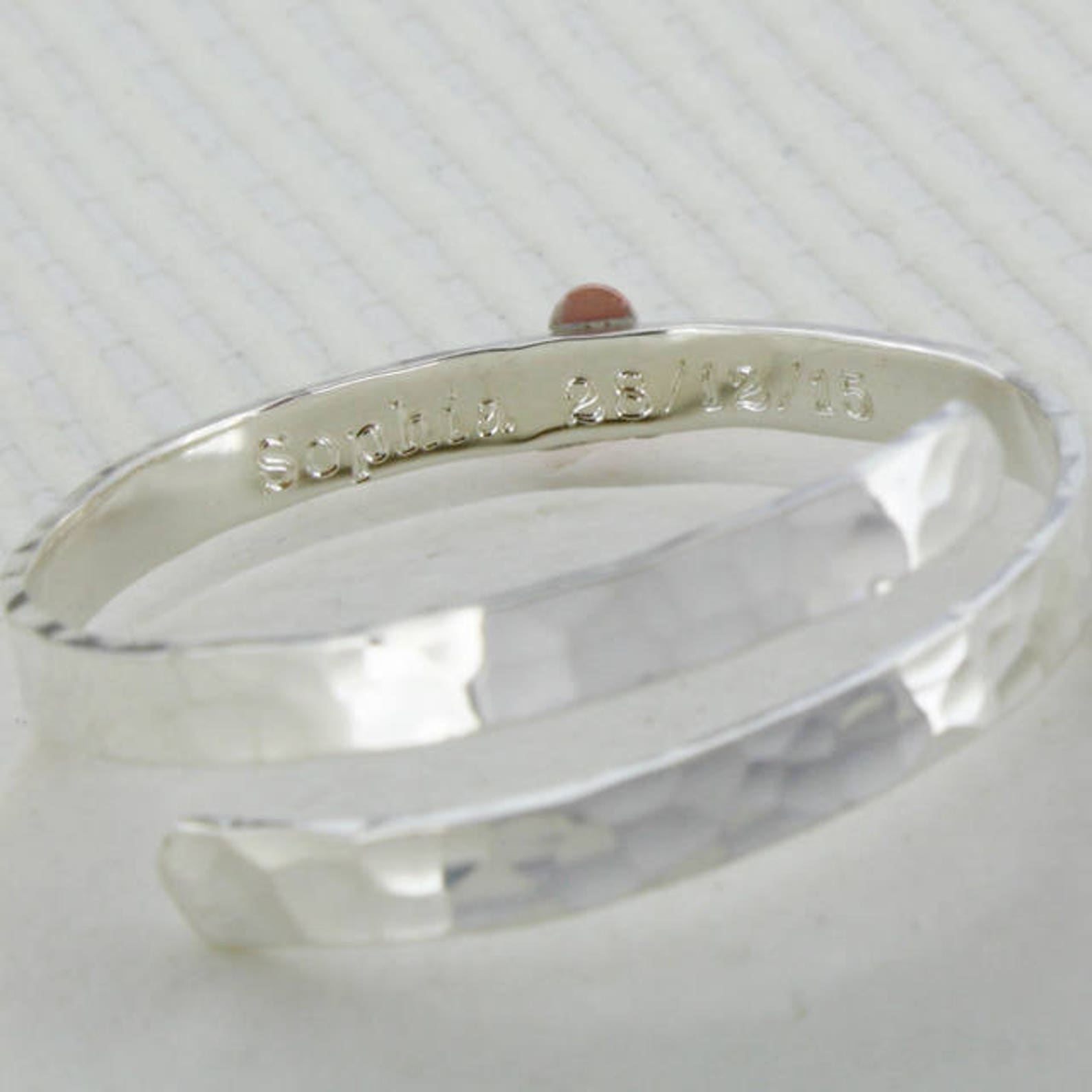 Christening Bangle With Rose Gold Heart Baby Bangle Baby - Etsy