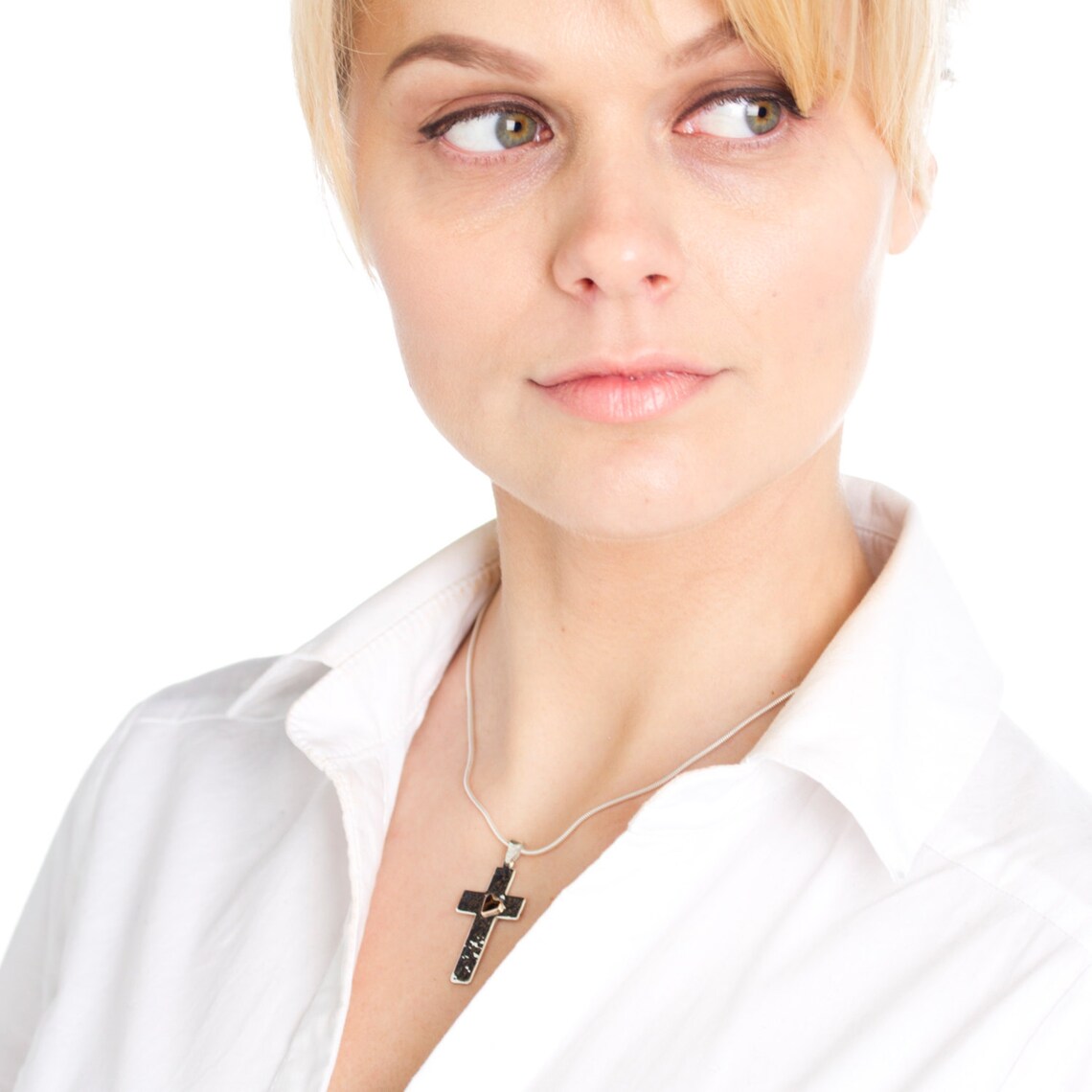 Silver Cross Silver and Gold Cross Cross Necklace Gold | Etsy