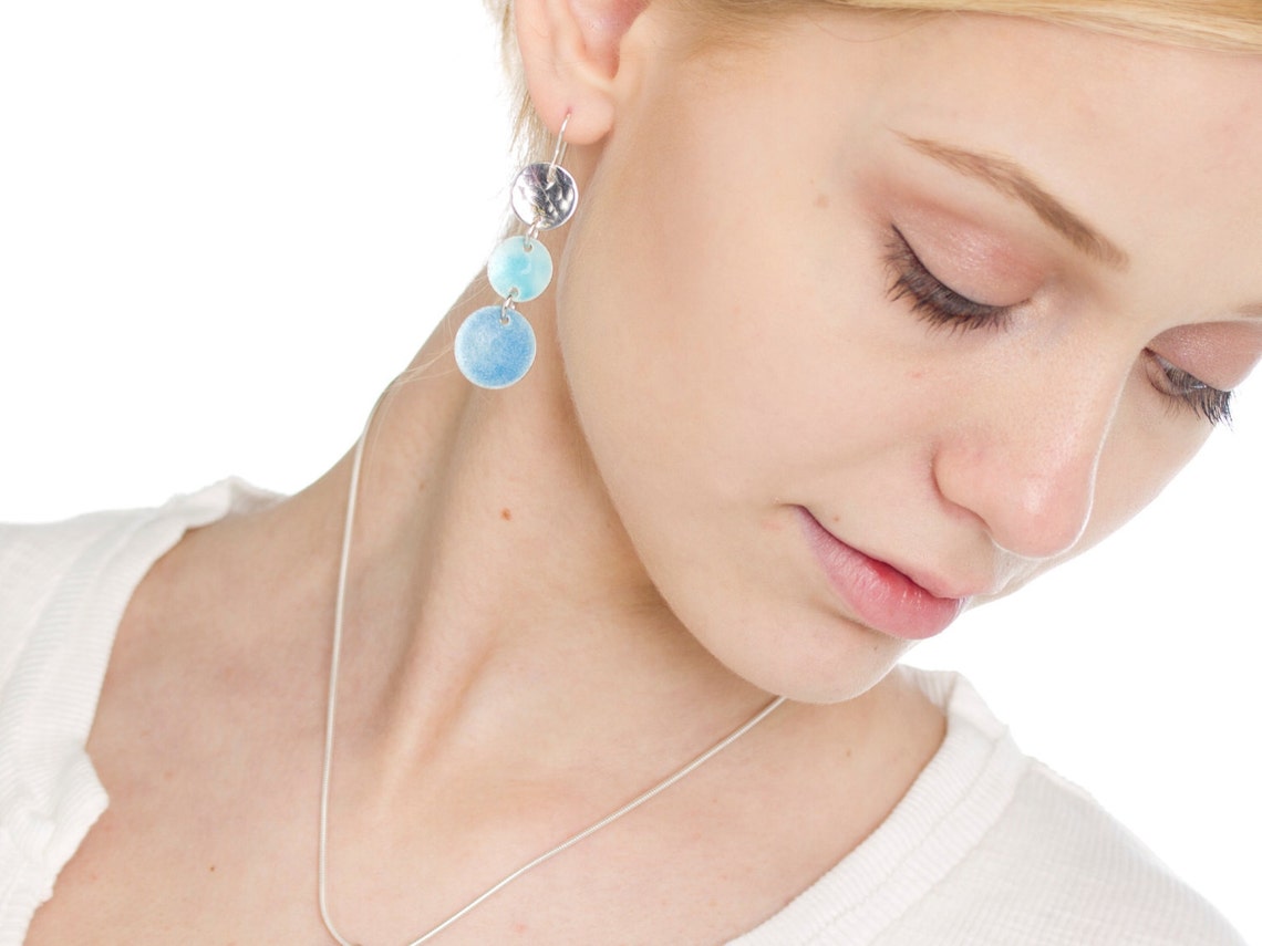 Gift for Friend Blue Seaside Shades Earrings Mother's - Etsy