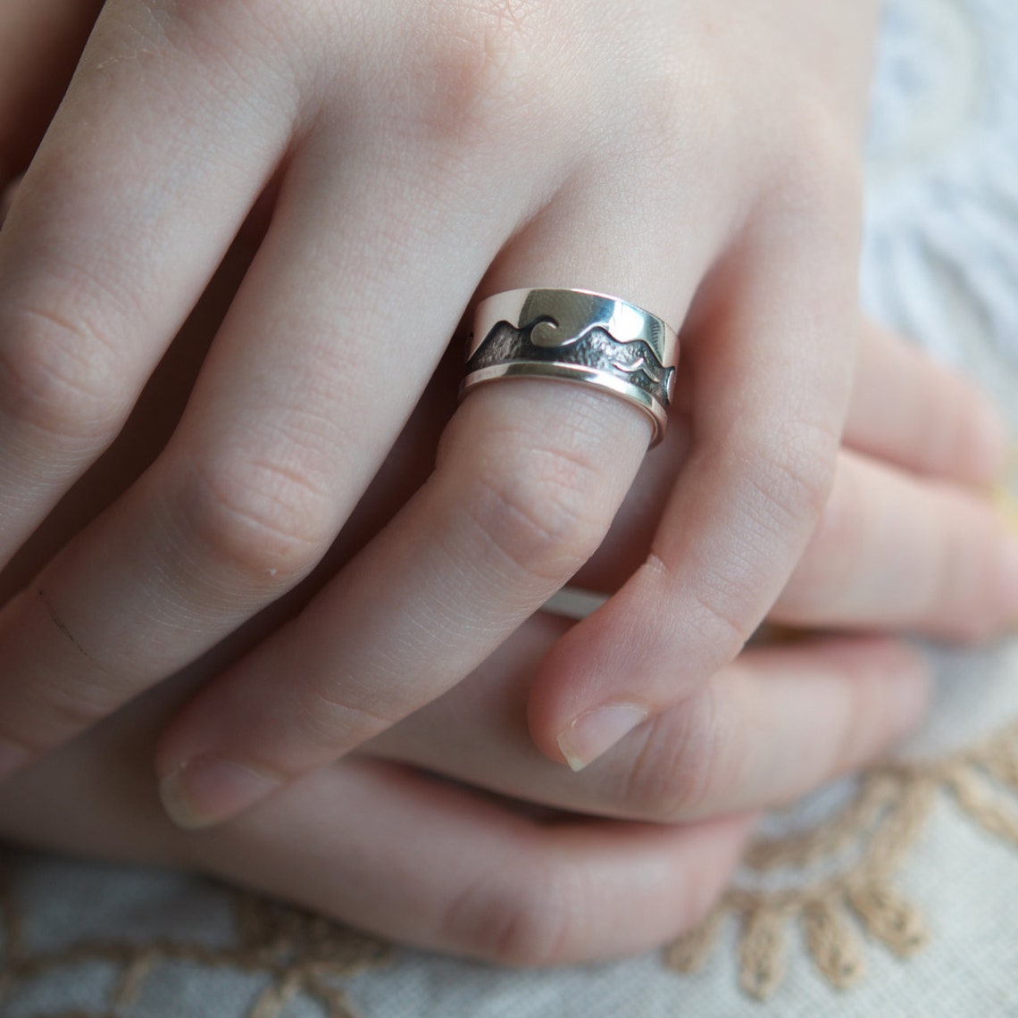 Beside the Sea Personalised Ring Seaside Ring Man's | Etsy