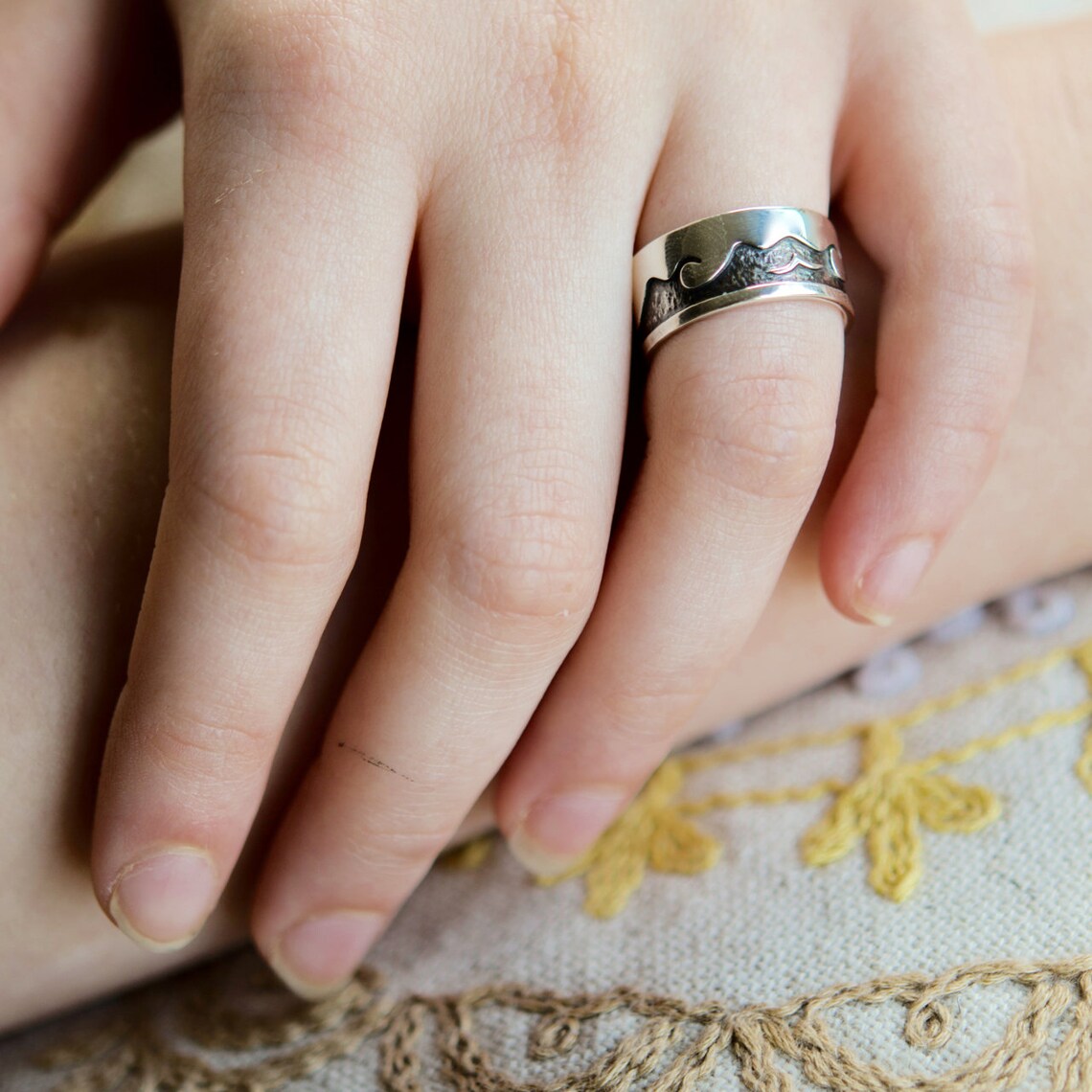 Beside the Sea Personalised Ring Seaside Ring Man's | Etsy