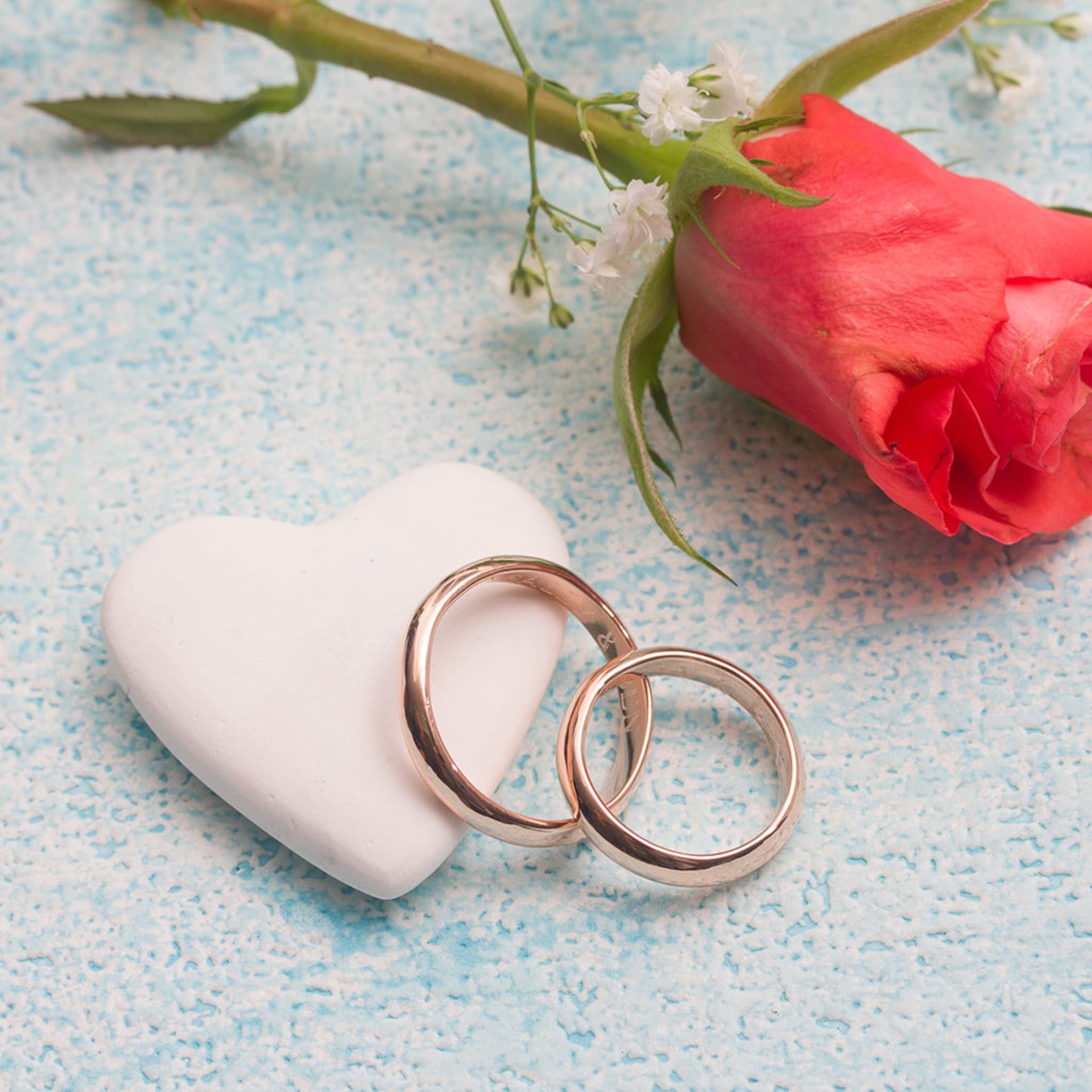 Rose Gold Wedding Rings Contemporary Wedding Rings - Etsy