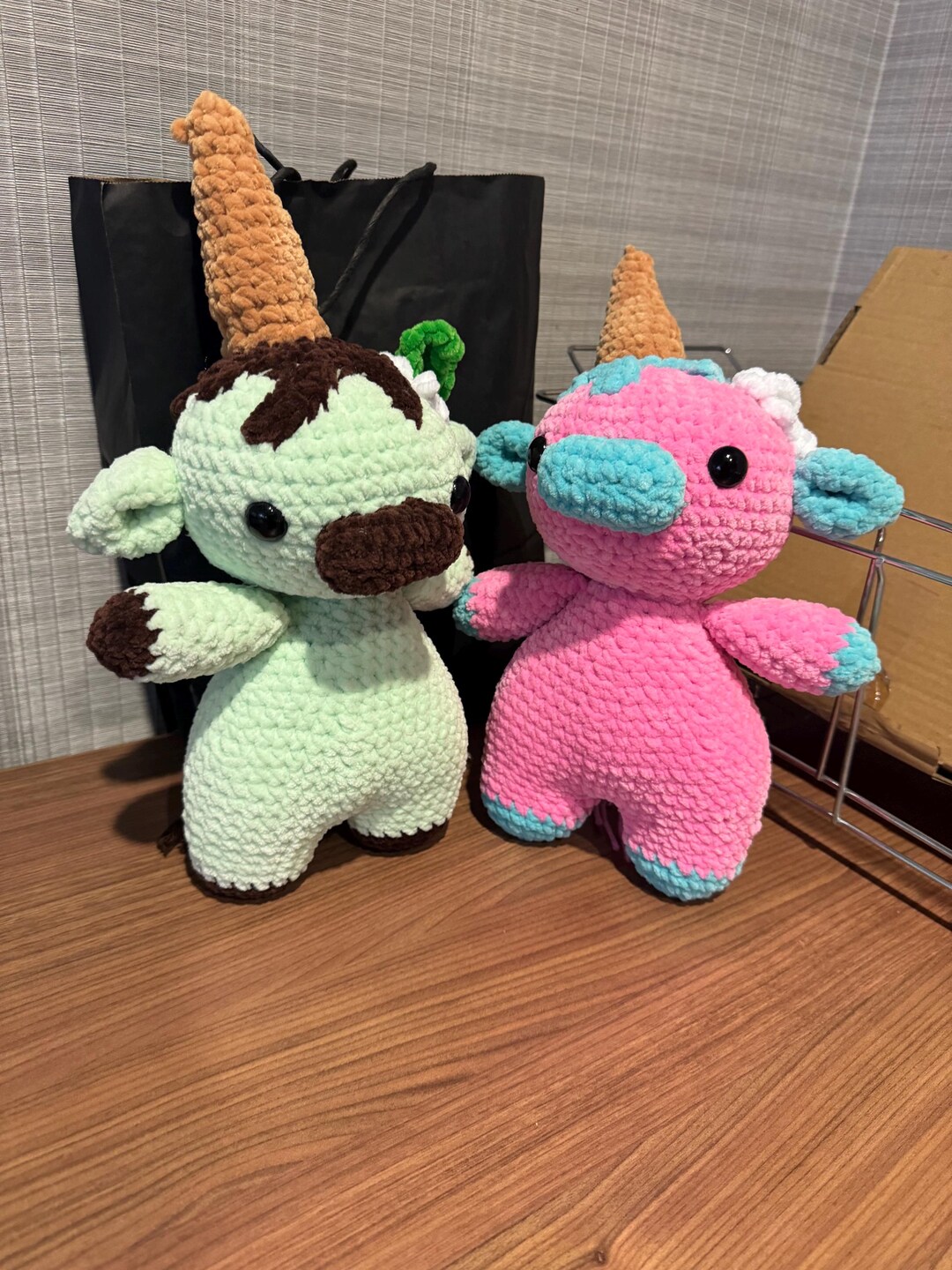 Handmade Crochet Ice Cream Cone Cows Super Soft Bulky Yarn Made to ...