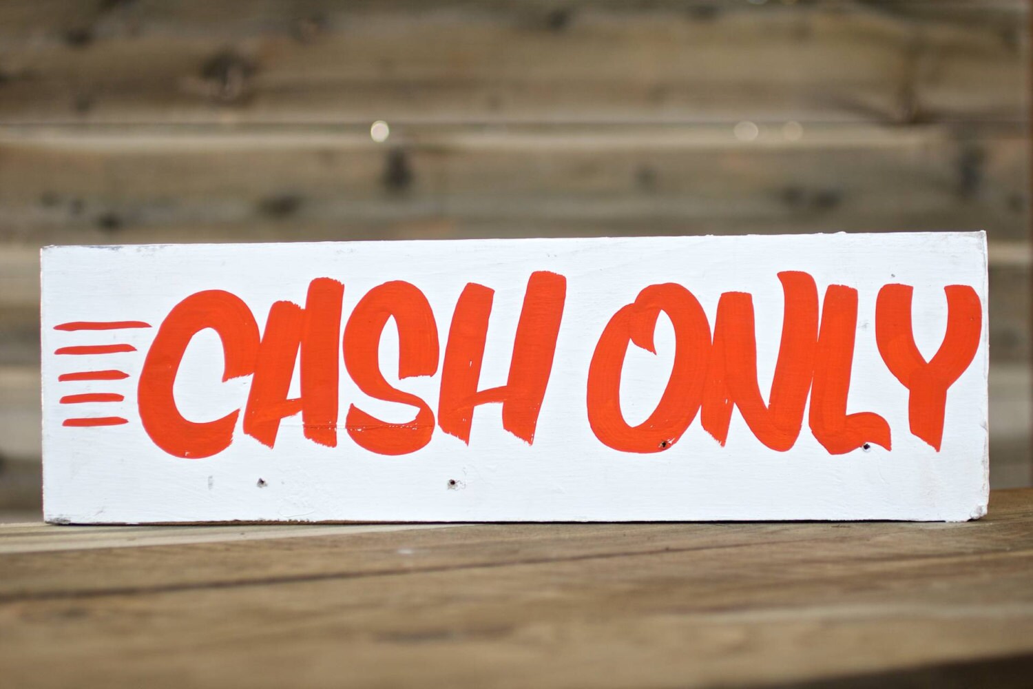 CASH ONLY orange Hand Painted Sign | Etsy