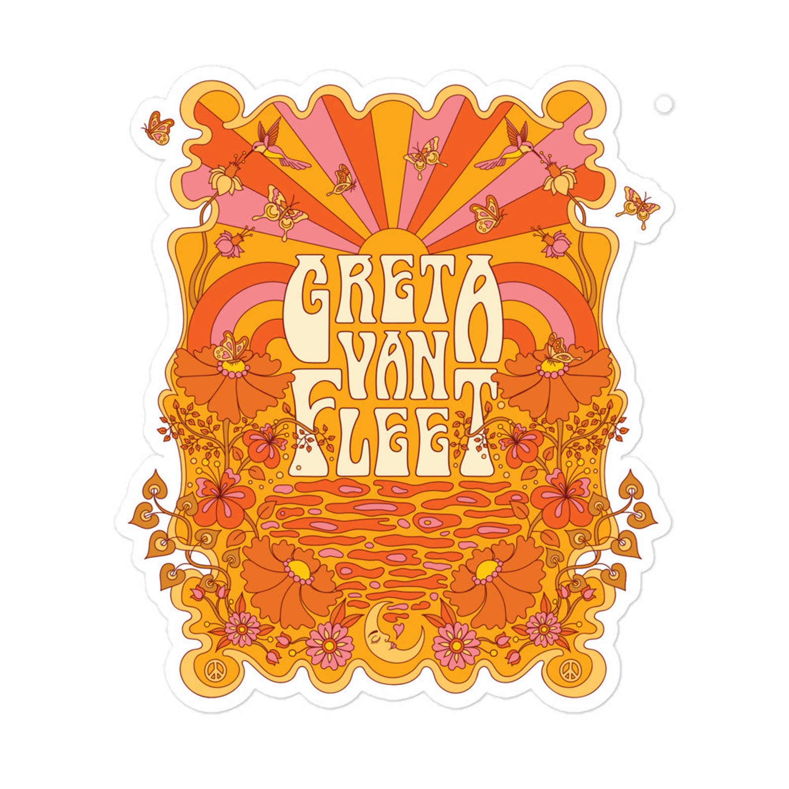 Retro Greta Van Fleet Sticker | Etsy