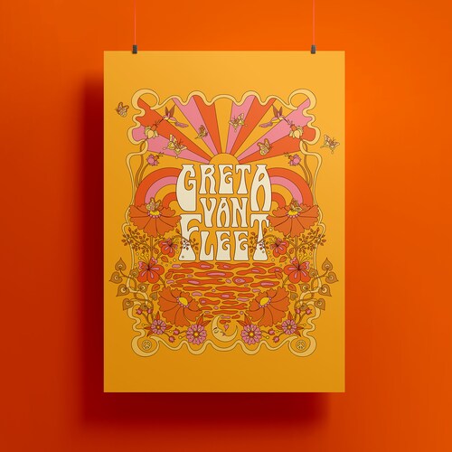 Retro GVF Poster Black - Etsy