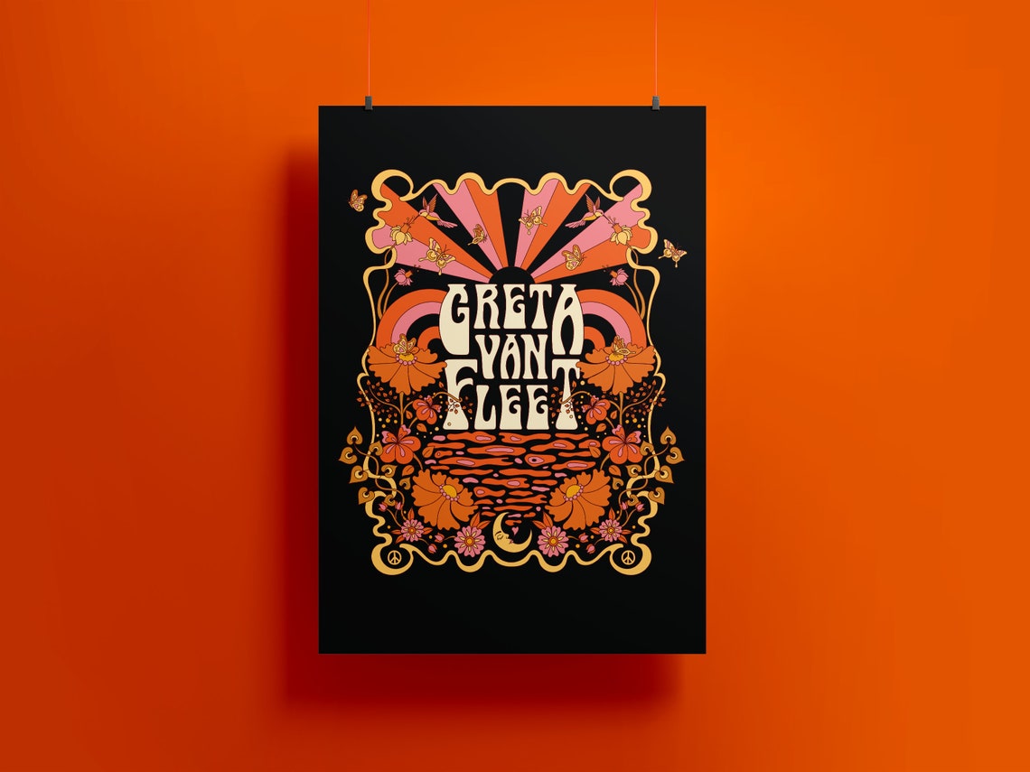 Retro GVF Poster Black - Etsy