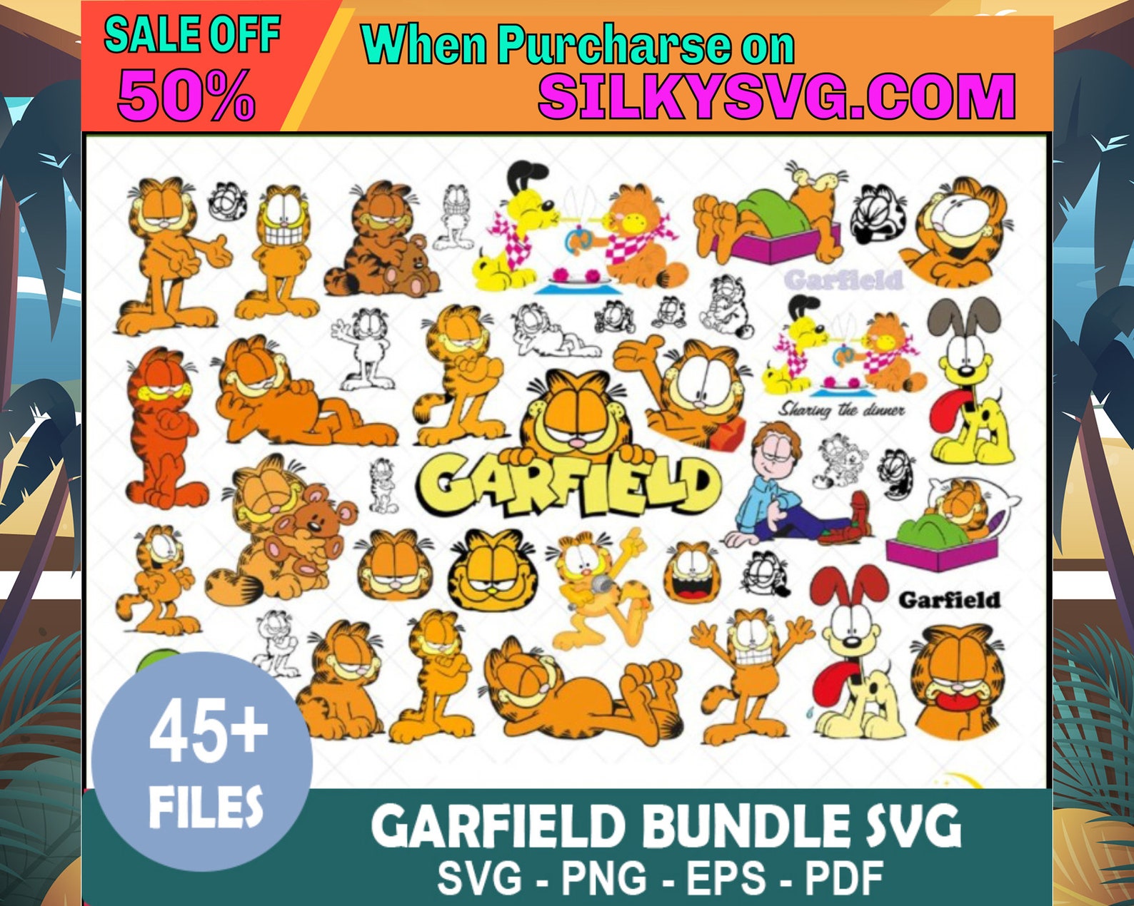 Garfield Svg Garfield Outline Svg Garfield Birthday Svg - Etsy
