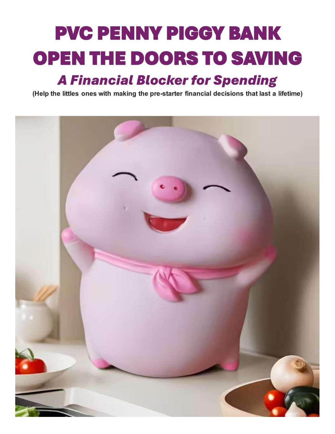 Happy Penny Piggy Bank: 7" PVC Coin Bank, Kids Gift - Etsy