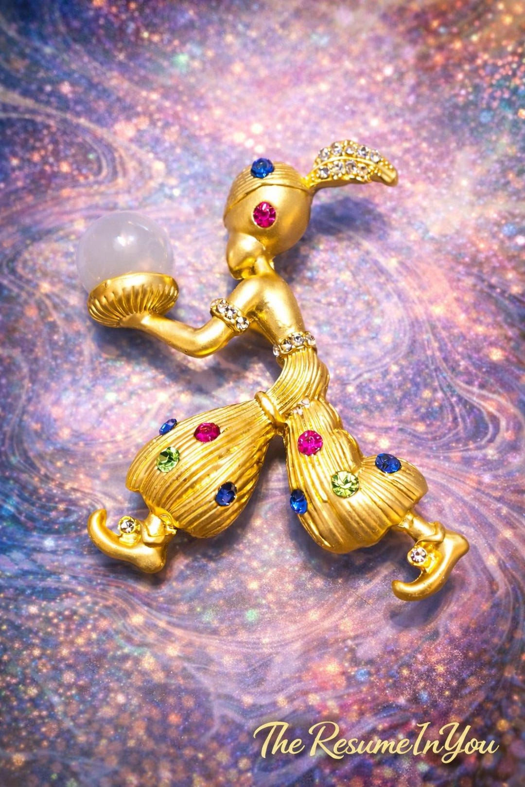 LIMITED EDITION - Classic Piece Magical Aladdin Genie Brooch Pin – Gold ...