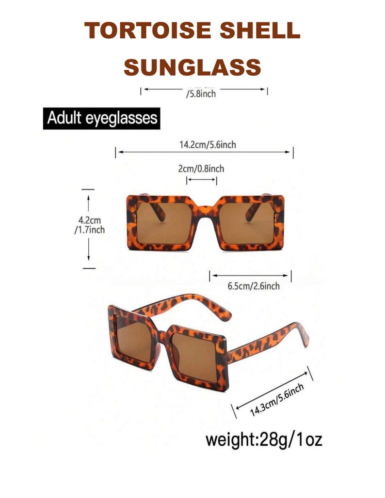 Tortoise Shell Square Eyewear: Chic Unisex Acrylic Frames - Etsy