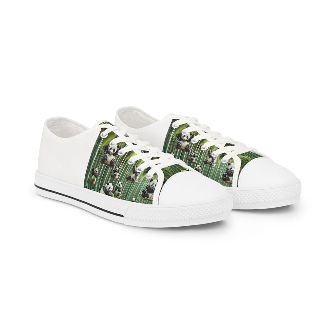 Panda Tennis Shoes, Men's Low Top Sneakers, Panda Shoes, Cute Panda ...