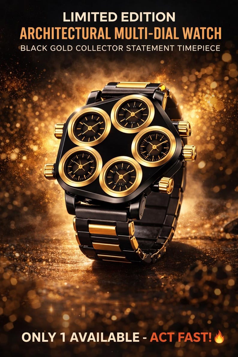 Limited Edition Architectural Multi-dial Watch – Black Gold Collector ...