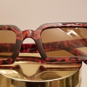 Tortoise Shell Square Eyewear: Chic Unisex Acrylic Frames - Etsy