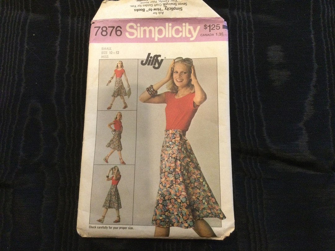 Simplicity 7876, 1960s Wrap Around Skirt Pattern, Size Small, Size 10 ...