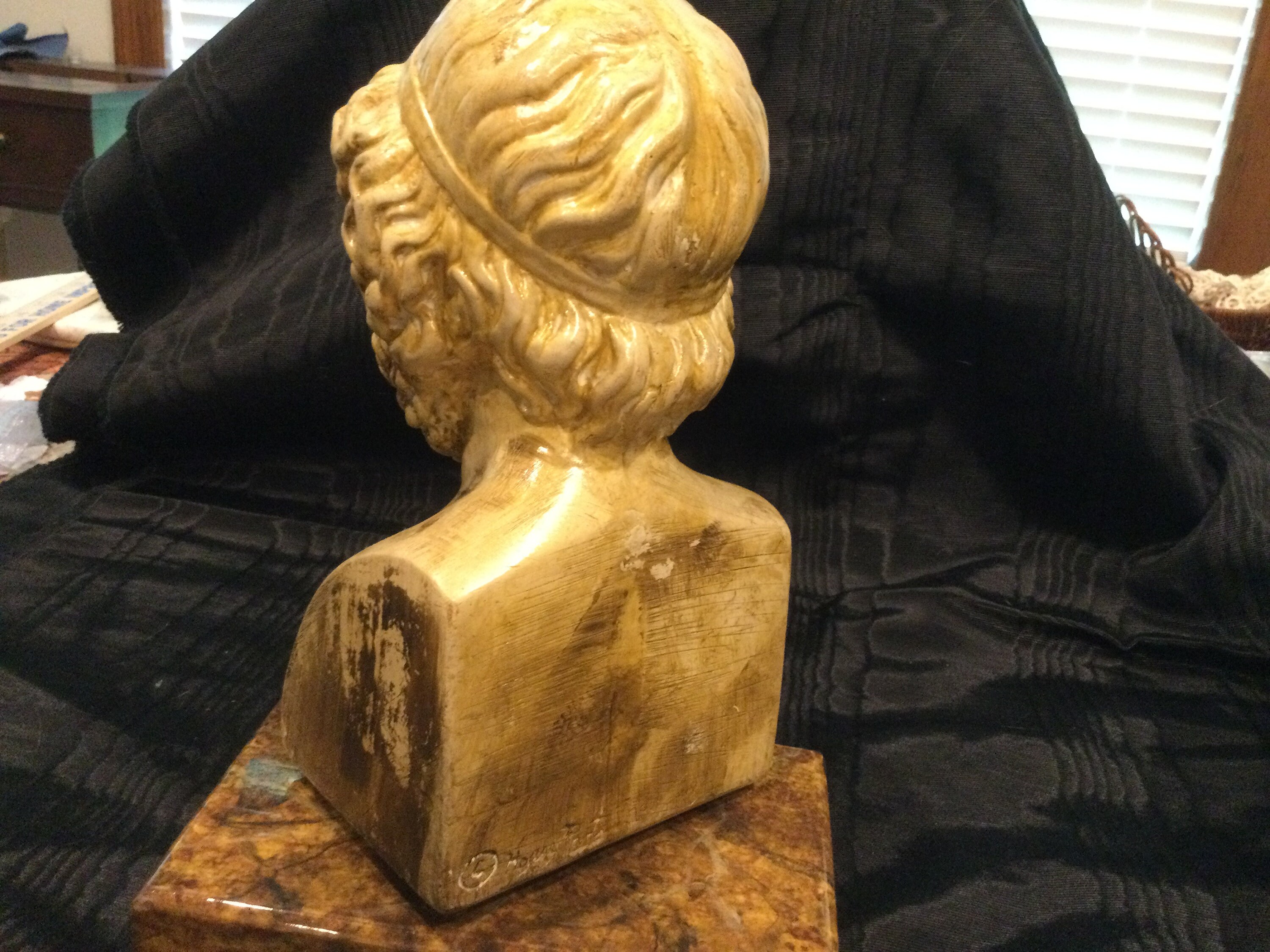 Bust of Archimedes With Patina and Hand Faux-finished Pedestal - Etsy