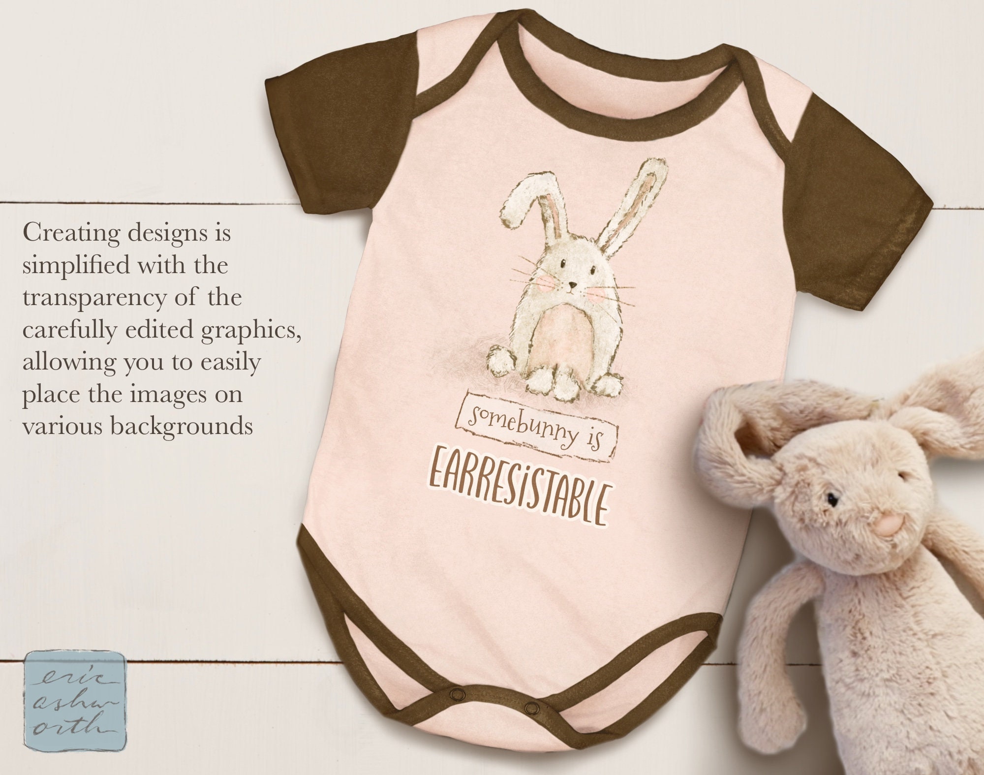 Bunnies, Birds, & Squirrels Clip Art, Cute Hand Drawn Rabbit Clipart ...